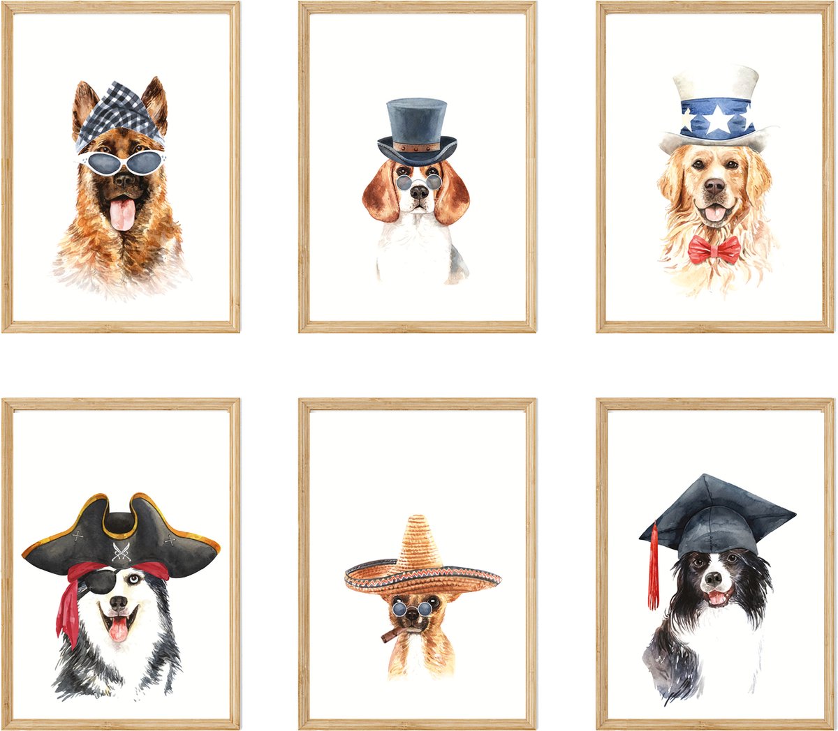 DutchDesign – luxe set honden posters voor kinderkamer – design A4 ...