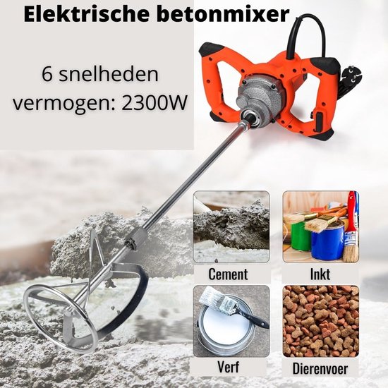 Mélangeur industriel Hoobi® 2300W -Bétonnière -Bétonnière -Mélangeur de ...