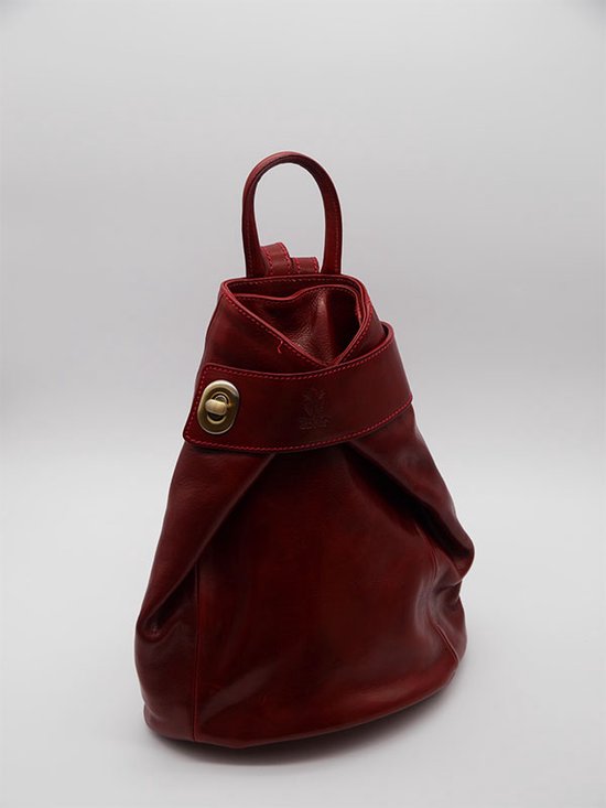 SENSE Rugtas Dana rood - Toscaanse leer - Schoudertas | bol.com