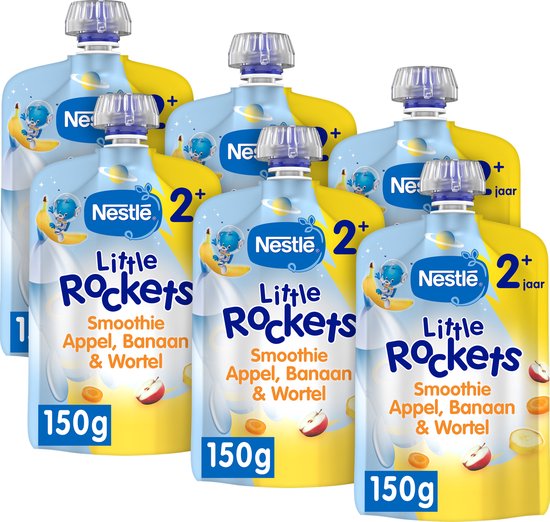 Nestlé Little Rockets Appel Banaan Wortel - Babyvoeding Tussendoortjes ...
