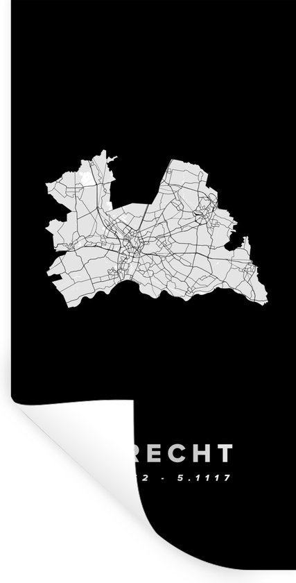 Stickers muraux - Utrecht - Zwart - Carte routière des Nederland ...