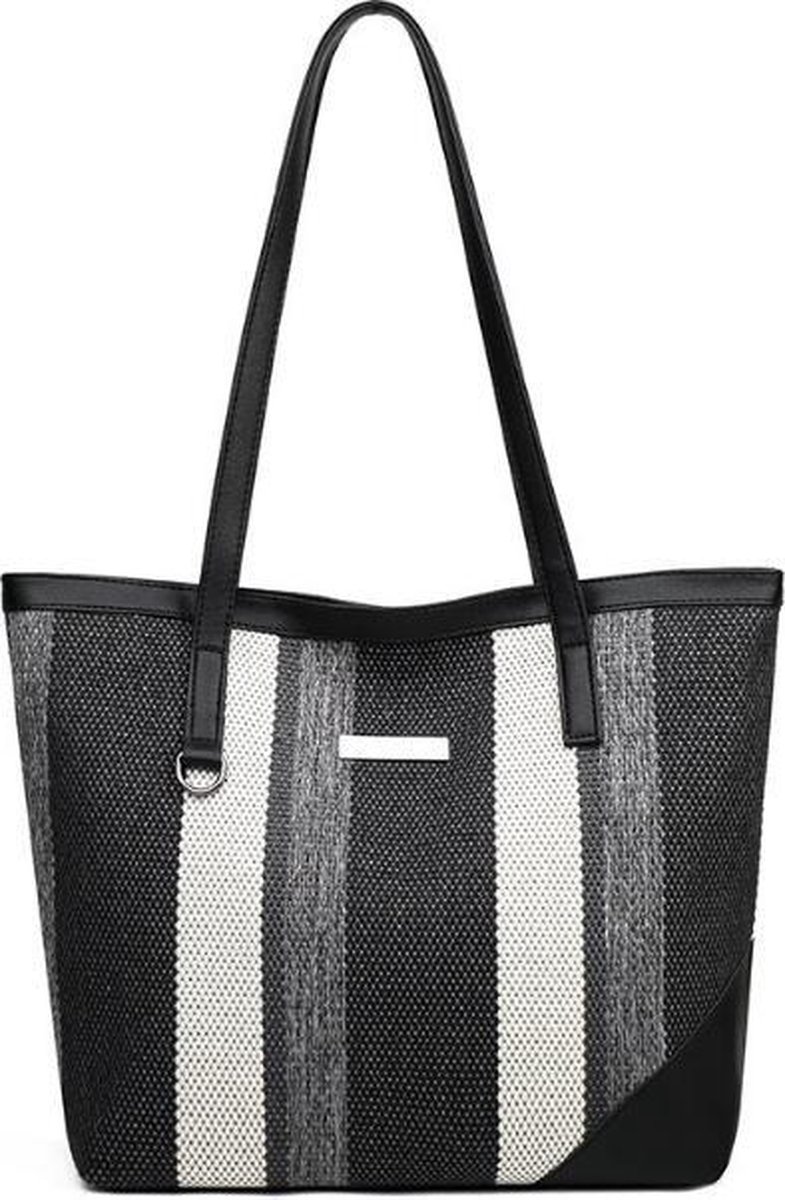 Luxe casual handtassen Nylon strepen damestassen met grote capaciteit ...