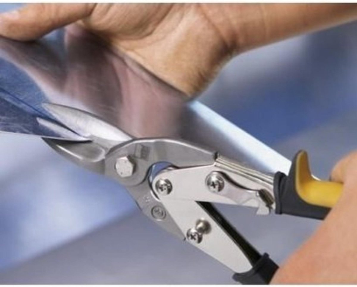 Benson Blikschaar Plaatschaar met Rechte Knip - Gele Handvat | bol.com