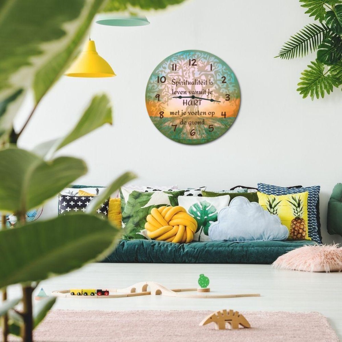 Spirituele Wandklok Levensboom met tekst: leven vanuit je hart | STIL ...