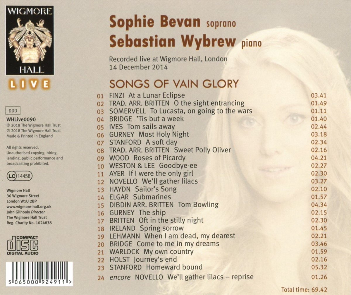 Sophie Bevan & Sebastian Wybrew - Songs Of Vain Glory (CD), Sebastian ...