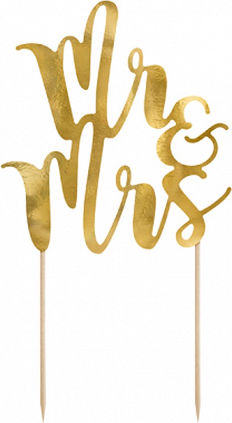 Taarttopper Mr & Mrs Goud 25,5cm | bol.com