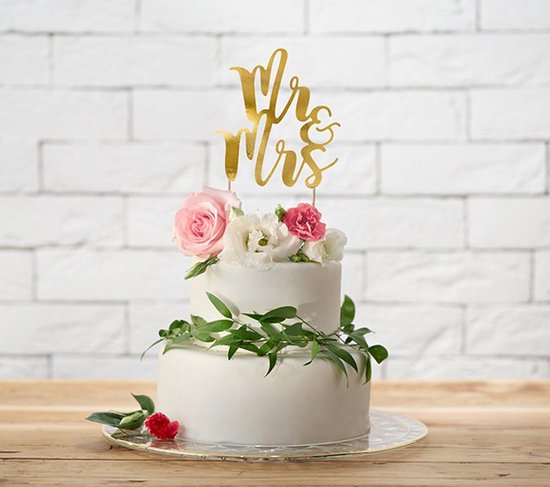 Taarttopper Mr & Mrs Goud 25,5cm | bol.com