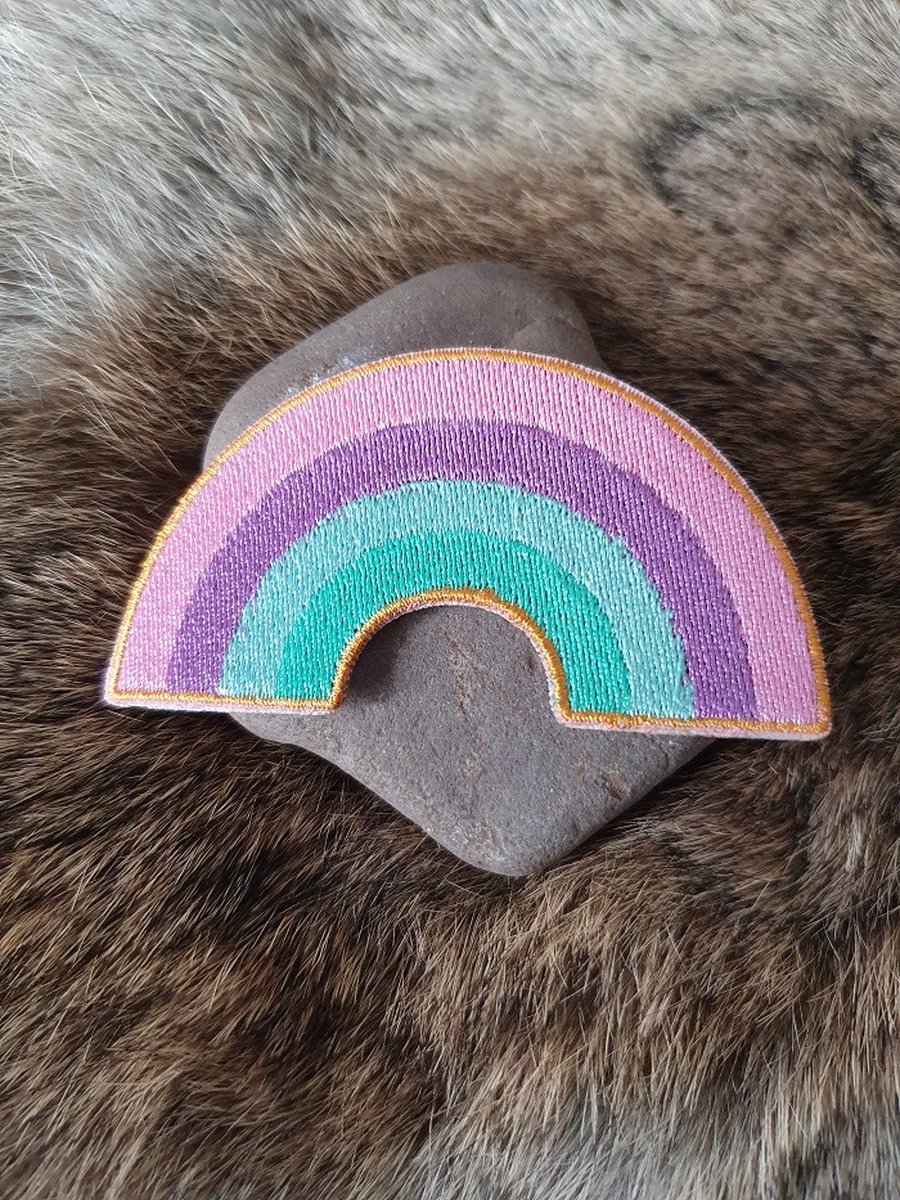 Strijkembleem, Kledingapplicatie, Regenboog | bol