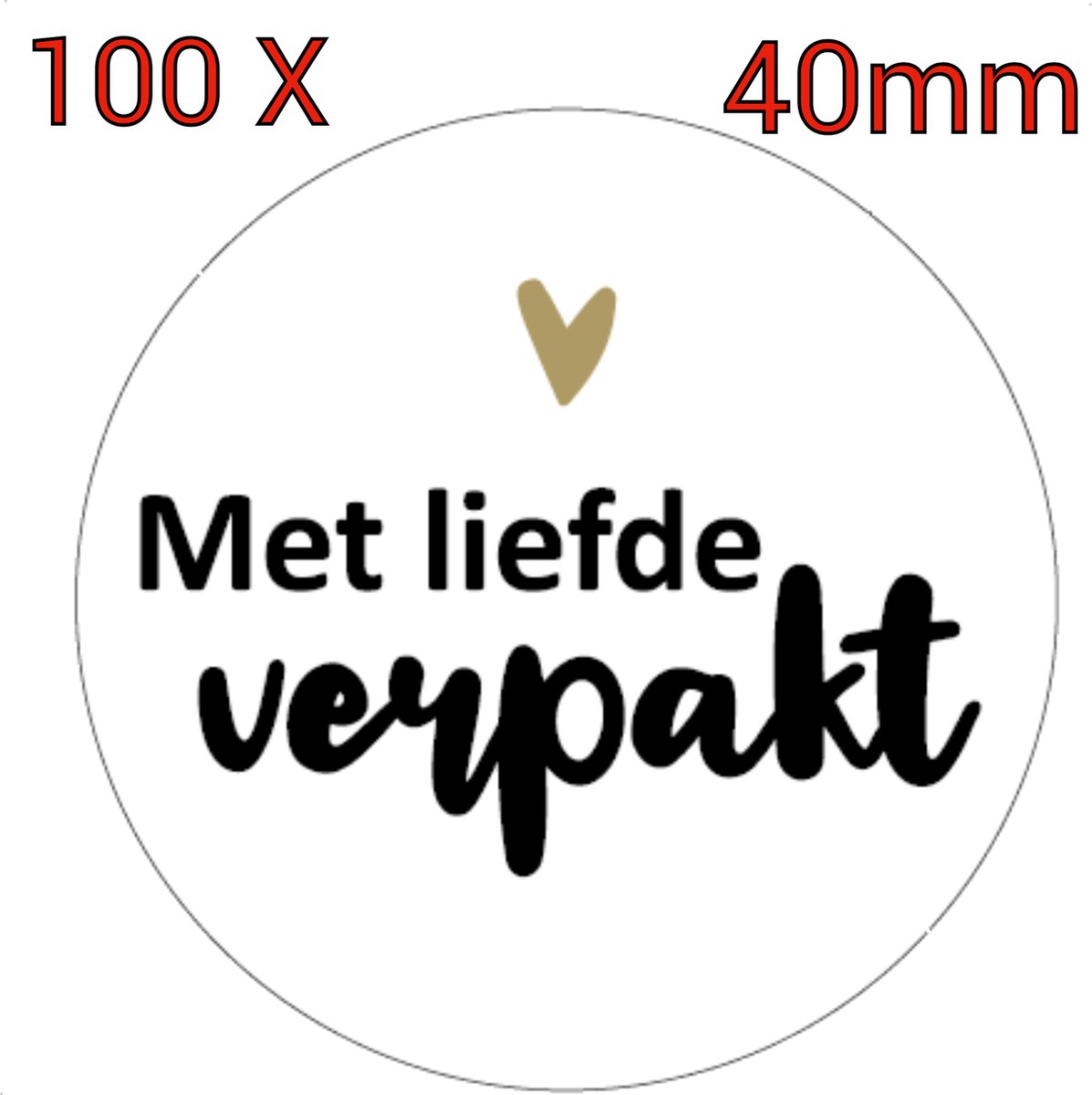 100 Sluitstickers 40 mm-Thank You Stickers- Large-Bedankt Stickers-Met Liefde Verpakt... | bol.com