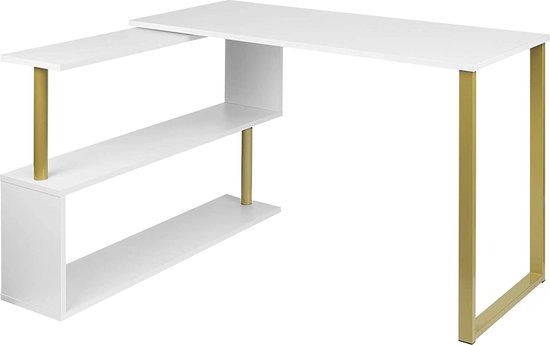 Luxury Buy® hoekbureau-computertafel-schrijftafel- met legplanken- L ...
