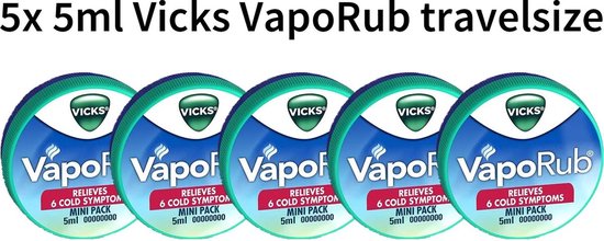 VICKS VapoRub Zalf - Verlichting van Verkoudheid en/of Griep - Mini ...