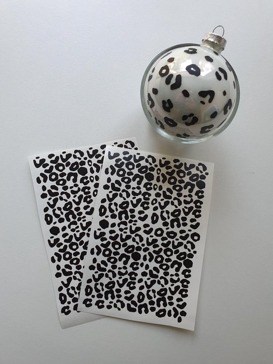 Kerstbal stickers panter goud - Kerstboom versiering - Stickers ...