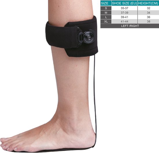 E-Life Klapvoet Brace met Q-Fit Sluiting Zwart - Klapvoet Orthese ...