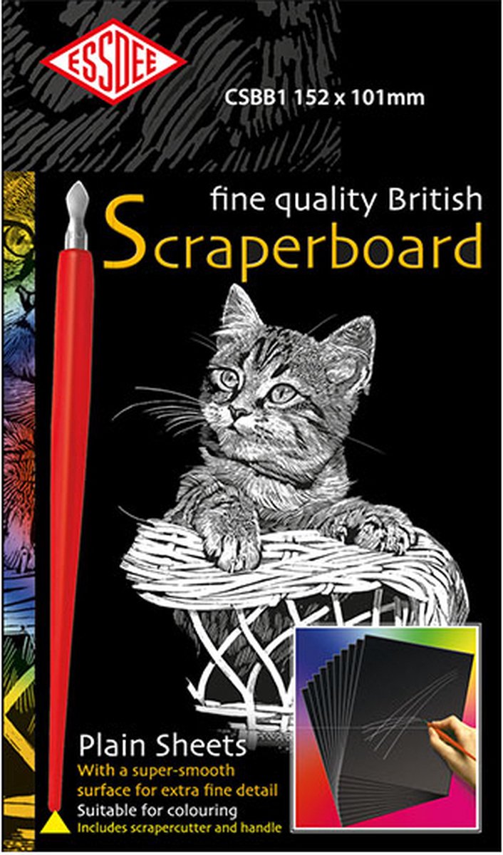 Essdee Fine Quality Scraperboard - Hobby karton scratchboard - Wit ...