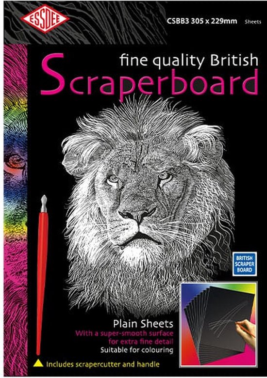 Essdee Fine Quality Scraperboard - Hobby karton scratchboard - Wit ...