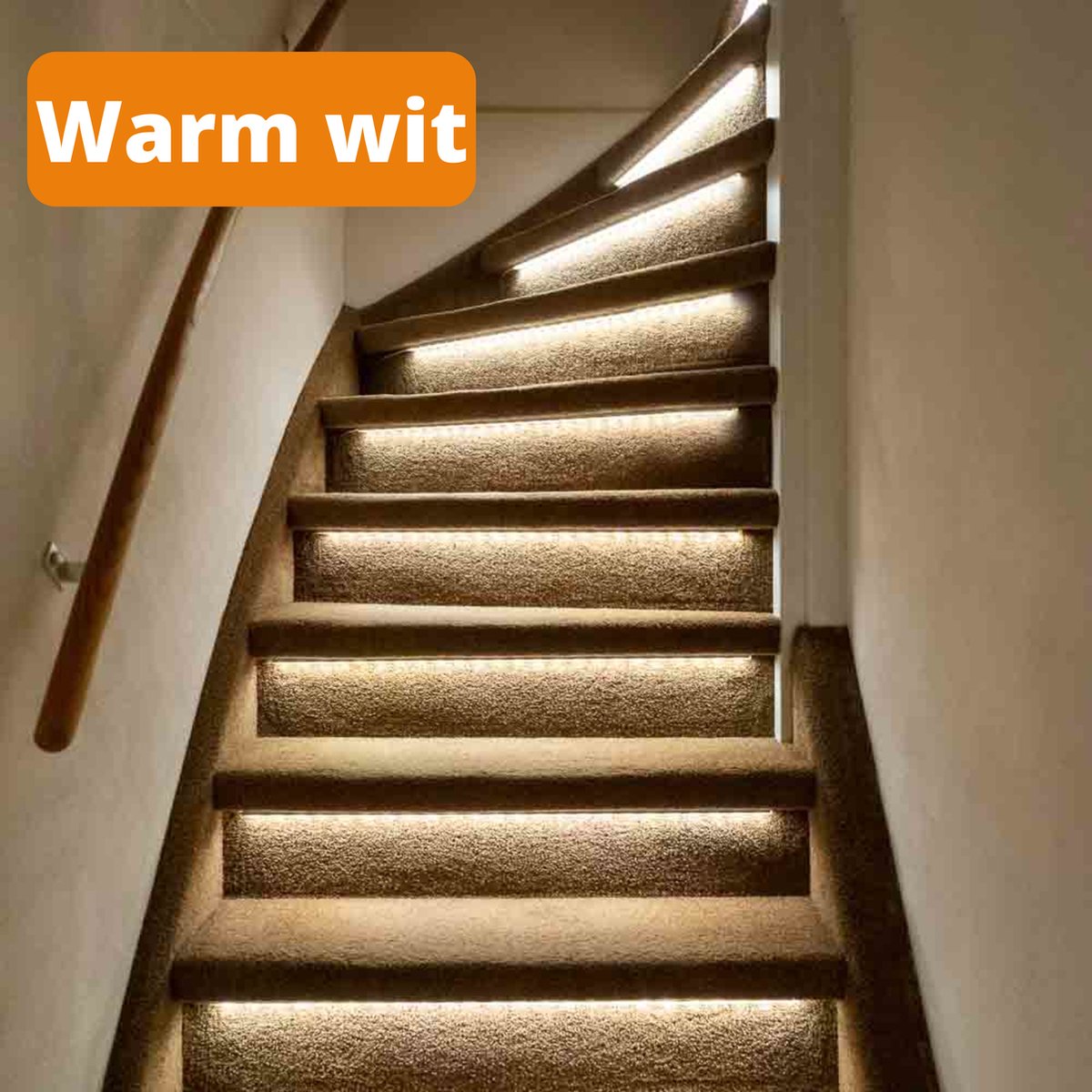 LED.nl® LED Trapverlichting set voor trappen met bekleding - 15 x LED ...