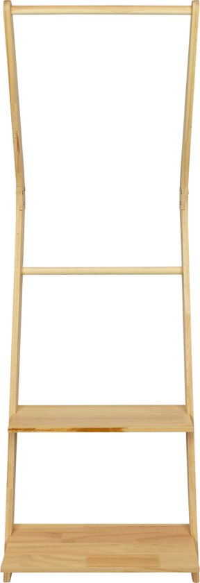QUVIO Kledingrek met 2 planken - Ladder voor in de slaapkamer - Wand ...