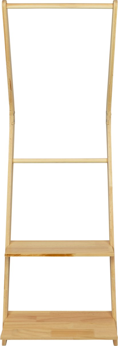 QUVIO Kledingrek met 2 planken - Ladder voor in de slaapkamer - Wand ...