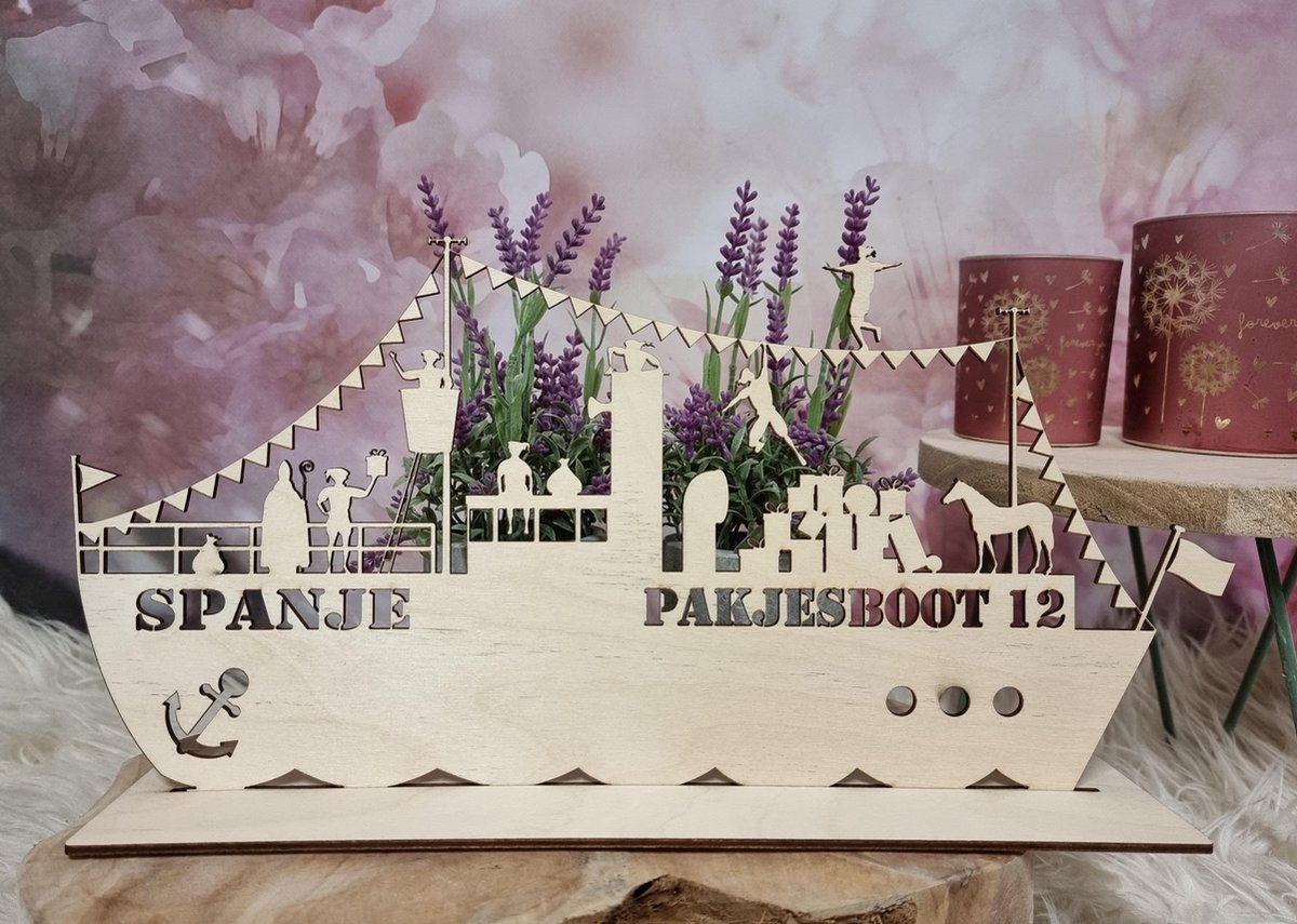 PAKJESBOOT 12 - HOUT - 5 DECEMBER - SINT - PIET - SINTERKLAAS FEEST | bol