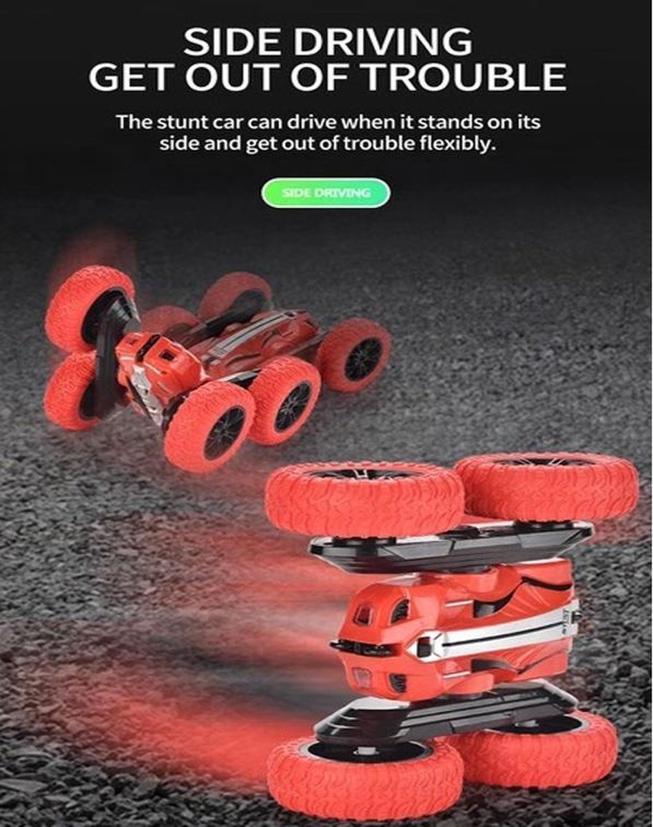 Stunt auto afstandbestuurbaar -rood | Rc Spinning Stunt Car 360 ...