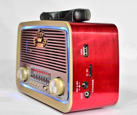 Retro Design Radio. -Bluetooth speaker- USB SD-TF ingang- Vintage | bol.com