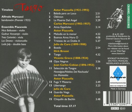 Alfredo Marcucci & Ensemble Piacevole - Timeless Tango (CD), Alfredo ...