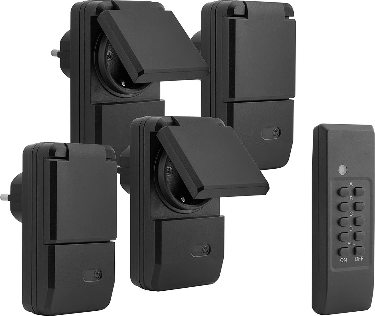 Mumbi 4-delige set outdoor radio-stopcontacten - 4 x draadloos ...