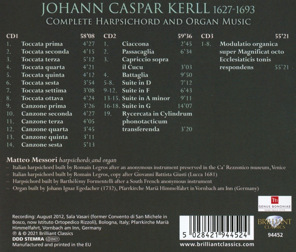 Matteo Messori - Kerll: Complete Harpsichord And Organ Music (3 CD), Matteo Messori |... | bol.com