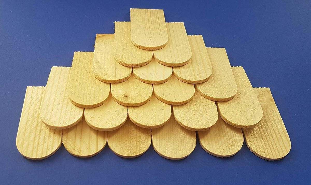 Mini houten shingles / Dakpan van sparrenhout - 100 stuks - geschikt ...
