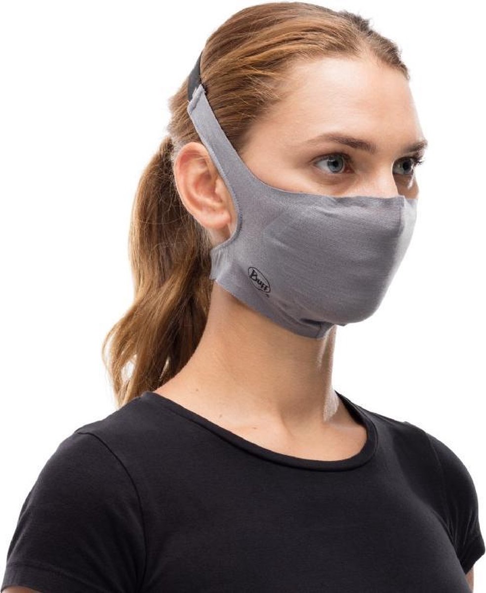 BUFF® Face Mask Solid Grey Sedona - Mondmasker | bol.com