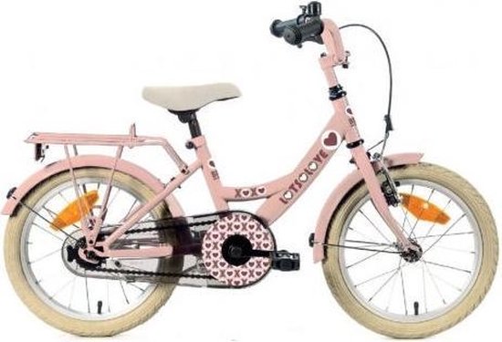 Bikefun 16 inch Lots of love roze - meisjesfiets 16 inch - kinderfiets ...