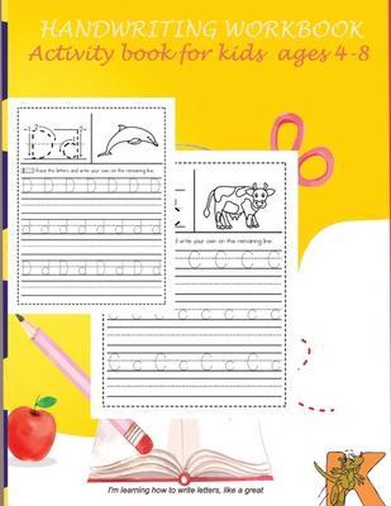 handwriting workbook activity book for kids ages 4 -8: Workbook for ...
