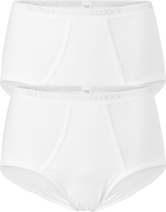 Sloggi Men Basic Maxi - heren slips met gulp (2-pack) - wit - Maat: S | bol