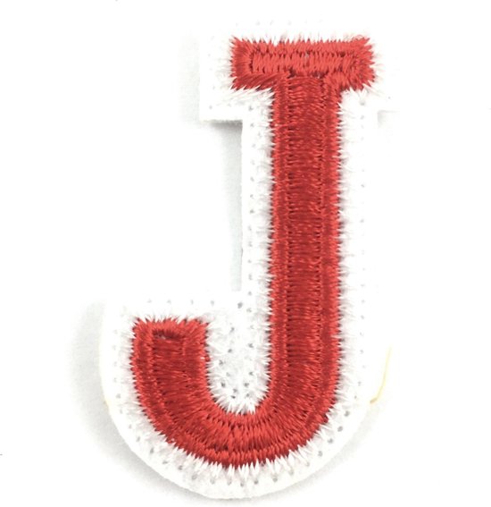 Alfabet Letter Embleem Strijk Patch Rood Wit B 3.5 x L 4.5 cm / Letter ...