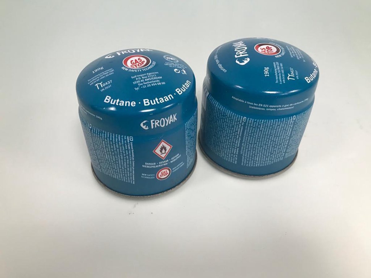 2 stuks - Gasblik | Gasbus |Camping Gasvulling |Gas Cartridge | Butaan ...
