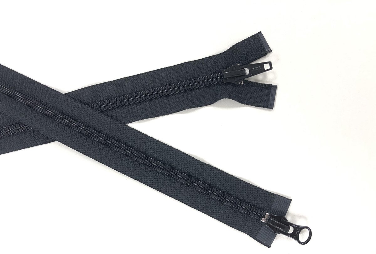 spiraal plastic dubbele deelbaar rits 90 cm zwart | bol.com