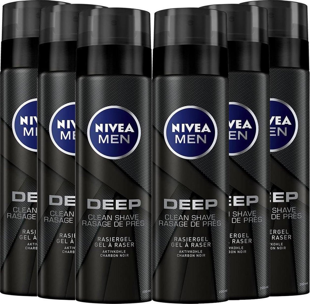 Nivea Men Deep Clean Scheergel - Voordeelverpakking - 6 x 200 ml | bol.com