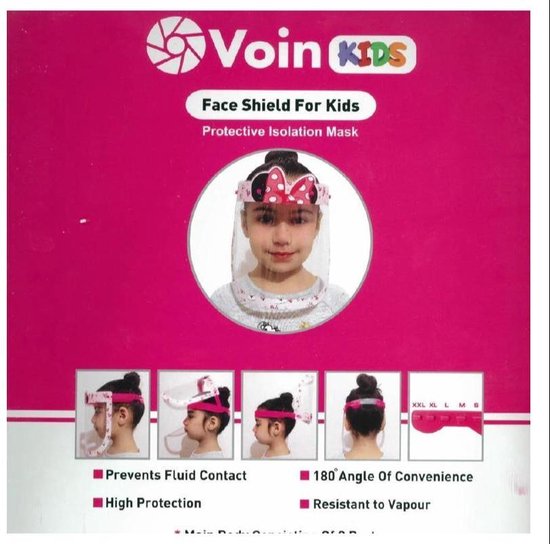 Gezichtsscherm meisjes I Face shield I Gelaatsscherm/Spatmasker kinderen I VOIN KIDS 2... | bol.com