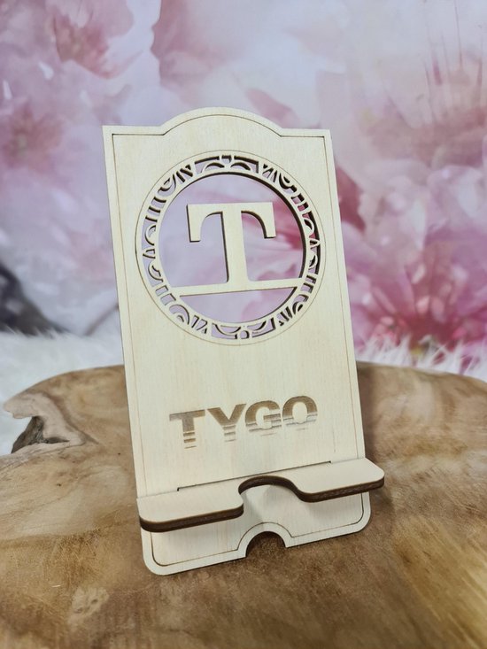 Luxe telefoonhouder hout - universele standaard voor mobiele telefoon ...