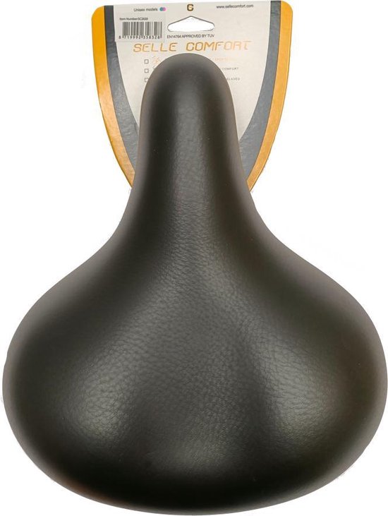 Selle Comfort zadel Classic Retro basic, zwart met elastomeer vering. Zonder strop... | bol