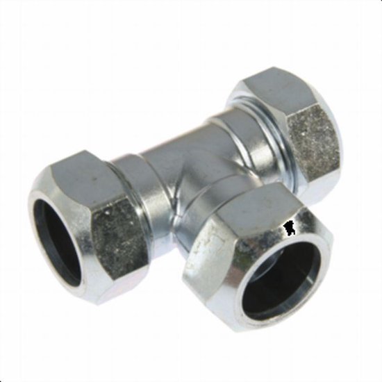 VSH Klem T stuk verlopend 28x15x28mm messing verzinkt | bol