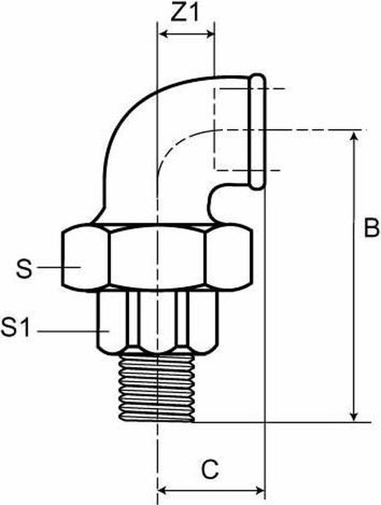 Nefit Ind Nr98 haakse koppeling conisch met binnen en buitendraad 1 1/2 zwart | bol