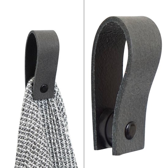 1x Leren magneet-lus - Handles and more® | VINTAGE GREY (handdoekhaak ...