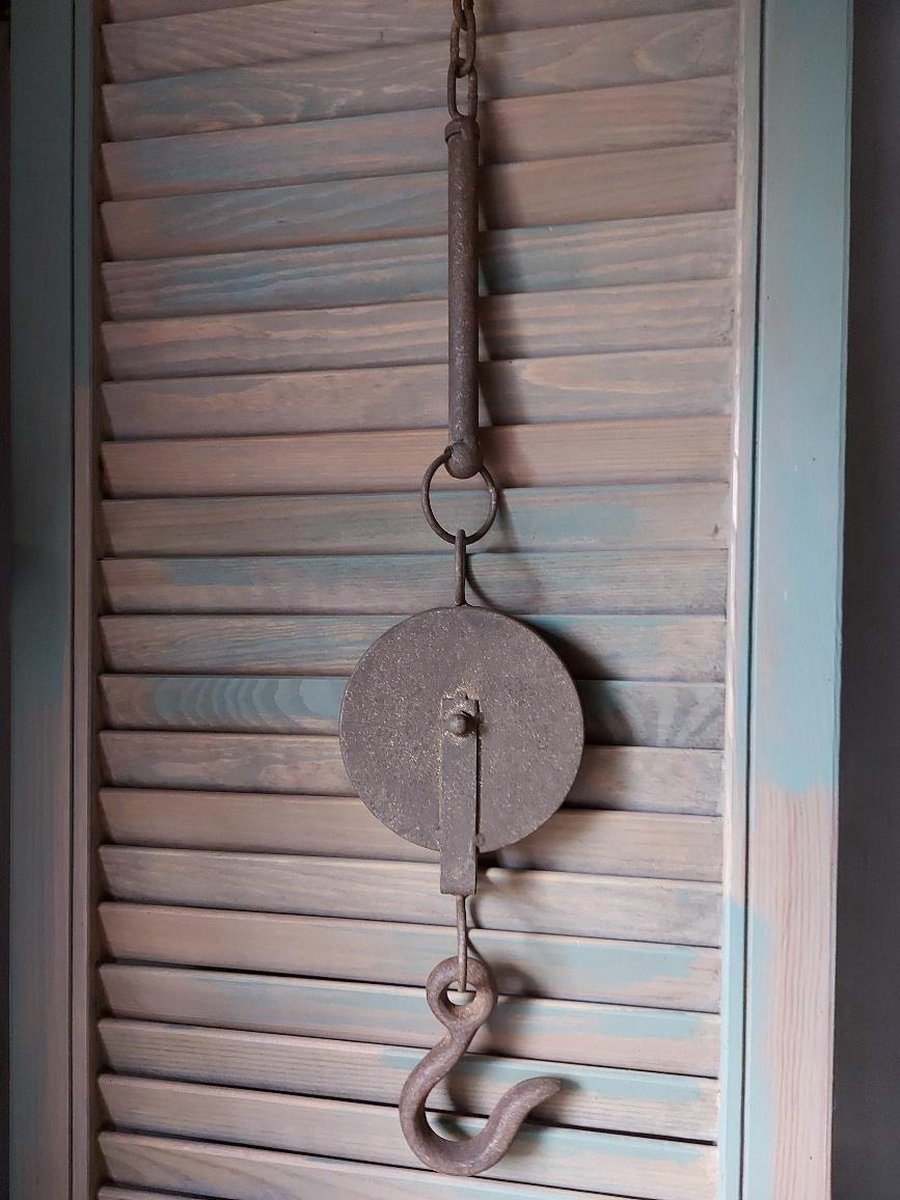 Countryfield - Katrol 'Sibo' met haak - Metaal - Roestige afwerking ...