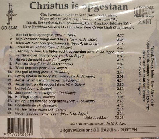 Christus is opgestaan / CD Pasen / Gezamenlijke Koren - Het Groot ...