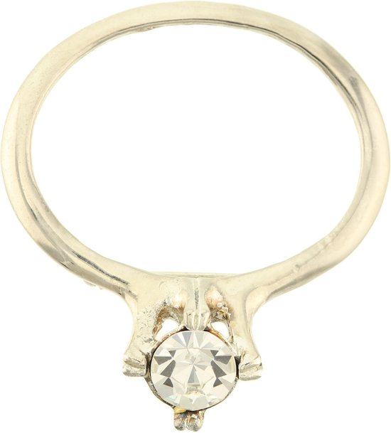 Behave® Broche zilver kleur ring met steentje 5,5 cm | bol