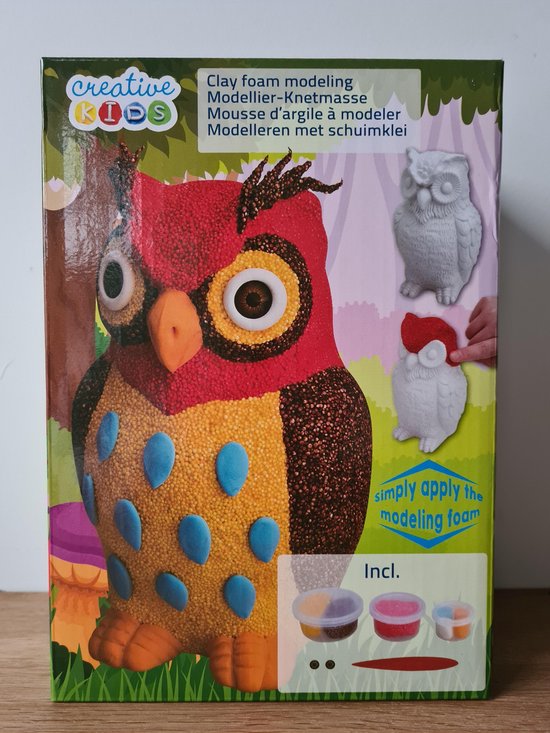 Modelleren met schuimklei XL Uil Knutselset | bol
