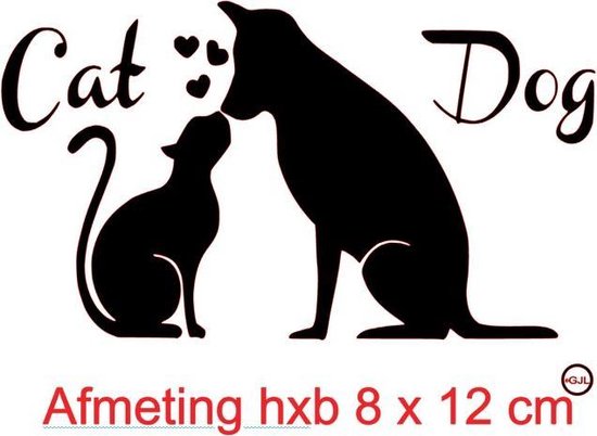 sAuto - raam sticker voor honden en katten liefhebbers hxb 8 x 12 cm | bol