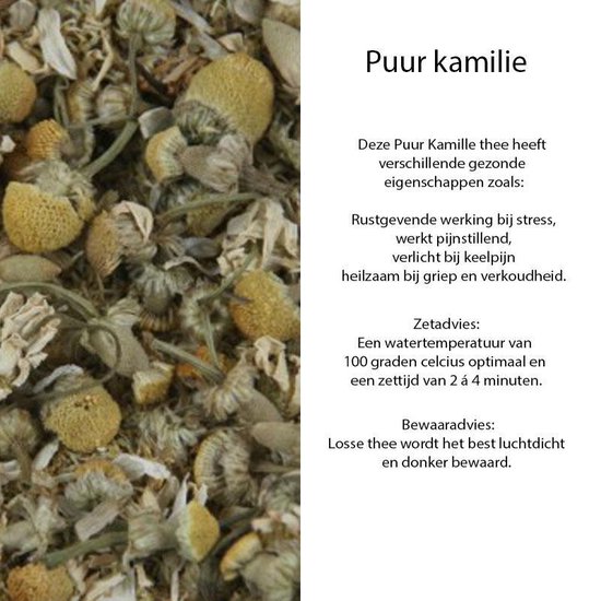 Losse thee - Verse thee - Kamille - 50 gram - Kruidenthee | bol