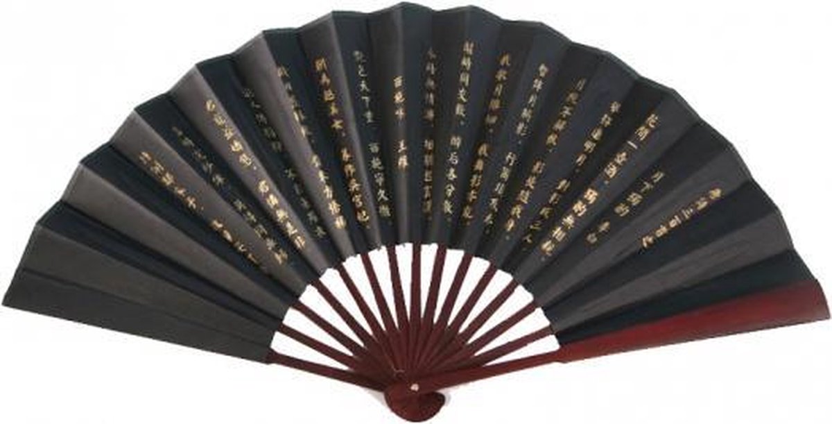 5x stuks chinese waaier zwart deluxe 60 cm - Chinese wand decoratie ...